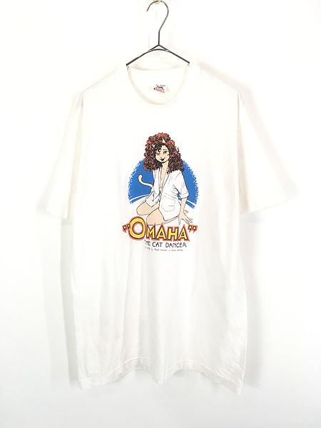 レディース 古着 80s USA製 Omaha the Cat Dancer エロティック コミック Tシャツ XL 古着
