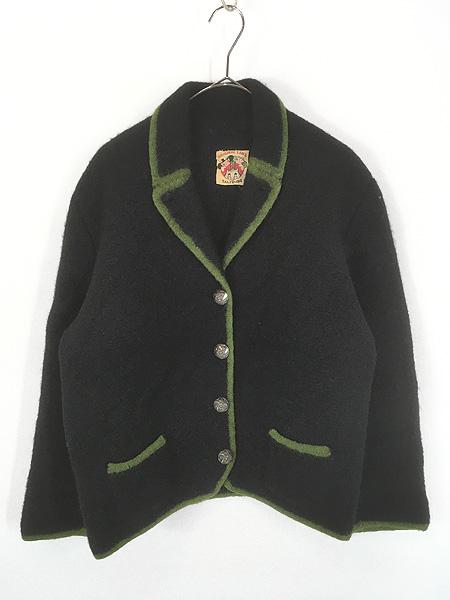 レディース 古着 50-60s ORIGINAL LANZ SALZBURG バイカラー 圧縮 ボイルド ウール チロリアン ジャケット L位