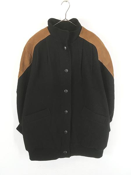 レディース 古着 MAGGIE LAWRENCE 本革 スエード レザー メルトン ウール スタジャン ジャケット 14 L位