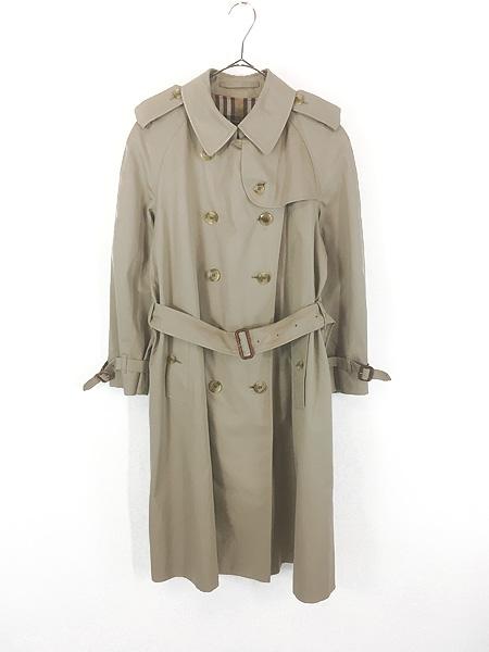 レディース 古着 90s 英国製 Burberry チェック ライナー ダブル ブレスト トレンチ コート 14 PET