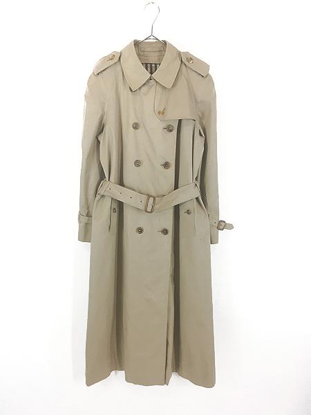 レディース 古着 80s Burberry チェック ライナー ダブルブレスト トレンチ コート 10 XL