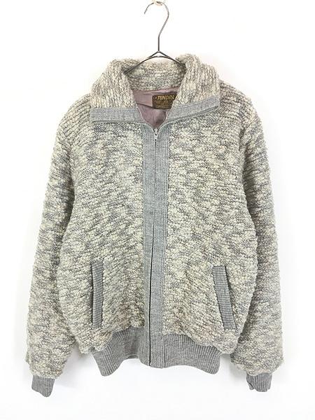 レディース 古着 80s 製 TUNDRA MIX アートヤーン ウール ニット ジャケット M