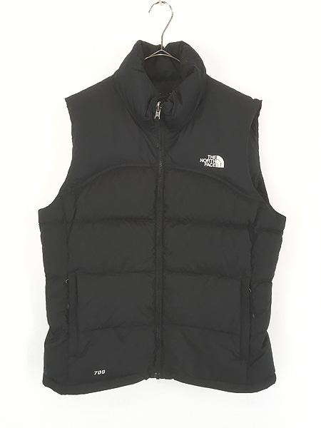 レディース 古着 TNF The North Face 700 フィルパワー ヌプシ ダウン ベスト オールブラック L