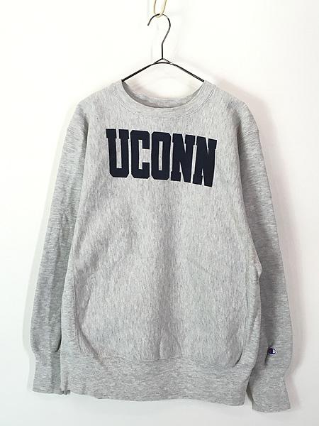 古着 90s USA製 Champion Reverse Weave 「UCONN」 リバース スウェット L 古着