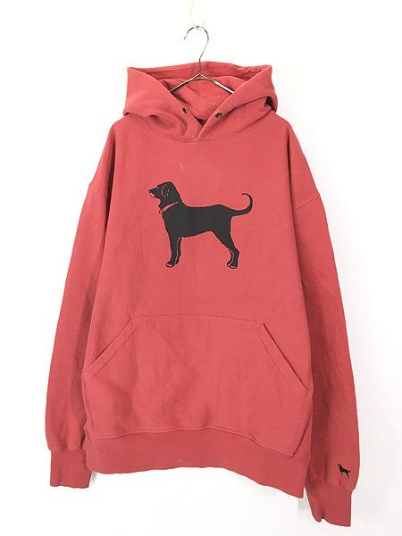 古着 00s- 「Black Dog」 ワンちゃん リバース タイプ ヘビー スウェット パーカー XL 古着