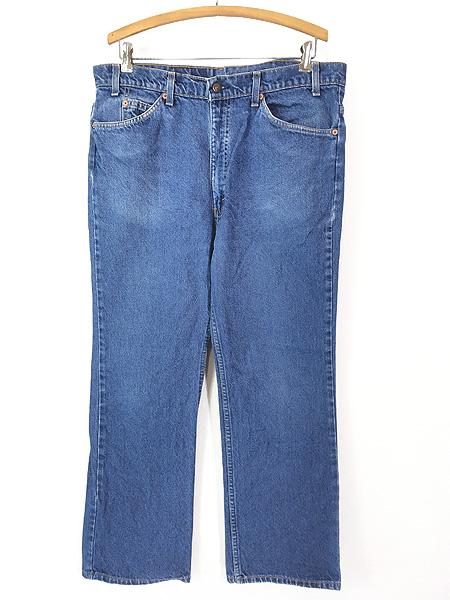 古着 80s USA製 Levi's 517-0217 ブルー デニム ブーツカット パンツ ジーンズ W36 L28