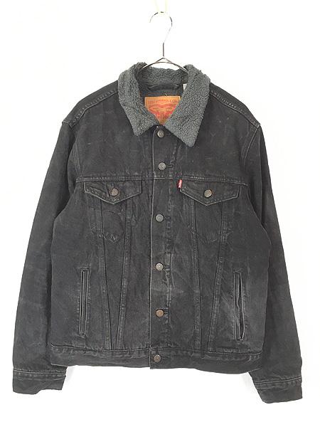 古着 Levi's 70598-0032 ボア フリース ライナー ブラック デニム トラッカー ジャケット Gジャン M