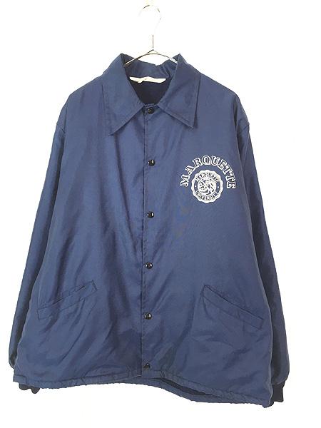 古着 70s USA製 Apollo by Holloway 「MARQUETTE」 カレッジ ボア ライナー ナイロン コーチ ジャケット L
