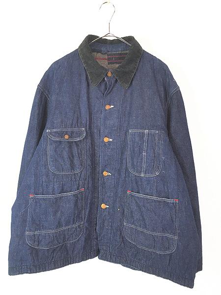 古着 60s BLUE BELL ブランケット ライナー 真紺 インディゴ デニム ワーク カバーオール ジャケット 50