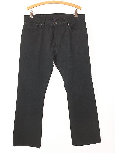 古着 Polo Ralph Lauren 5ポケット ブラック デニム パンツ ジーンズ ブーツカット W35 L32 古着