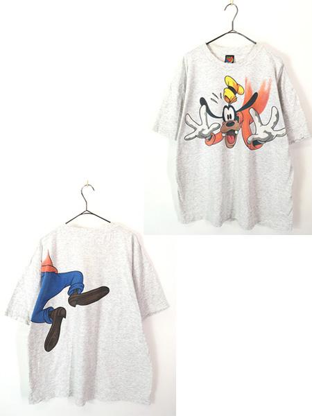 古着 90s Disney Goofy 飛び出す グーフィー だまし絵 Tシャツ XL 古着