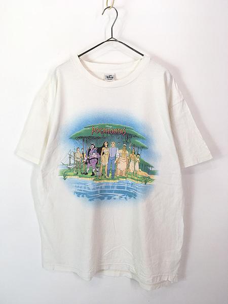 古着 90s USA製 Disney Pocahontas ポカホンタス Tシャツ L 古着