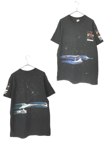 古着 90s USA製 STAR TREK スタートレック 「25th Anniversary」 宇宙船 SF ドラマ ムービー Ｔシャツ L 古着