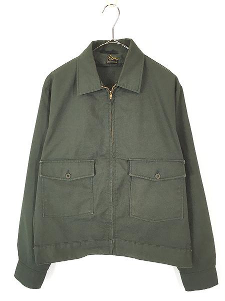 古着 60-70s USA製 Lee 2ポケット コットン ツイル ワーク ジャケット ブルゾン オリーブ 38R