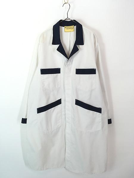 古着 70s USA製 Universal Overall Co. 2tone コットンツイル ワーク エンジニア ショップ カー コート 48 使用感なし!!