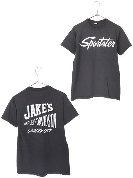 古着 70s USA製 Spruce 「Sportster」 HARLEY DAVIDSON 両面 プリント Tシャツ M 古着