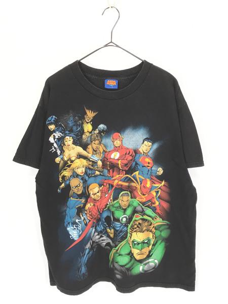 古着 00s JUSTICE LEAGUE DC Comic ヒーロー オールスター BIG プリント Tシャツ L 古着