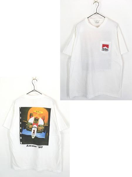 古着 90s USA製 Marlboro Racing 92 レーシング フォト ポケット Tシャツ ポケT XL 古着