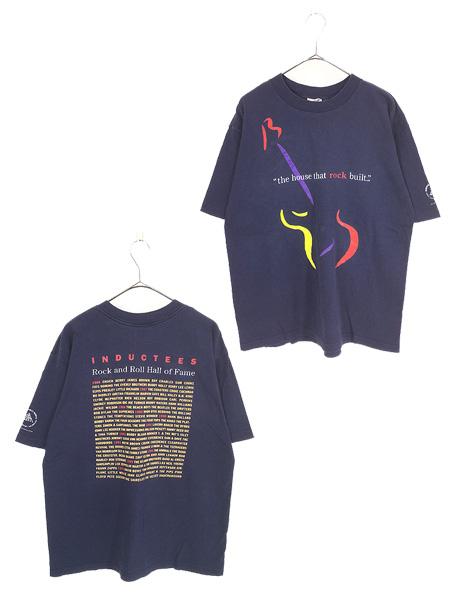 古着 90s USA製 Rock&Roll Hall of Fame Museum 「INDUCTEES」 豪華 ロック ミュージアム Tシャツ L
