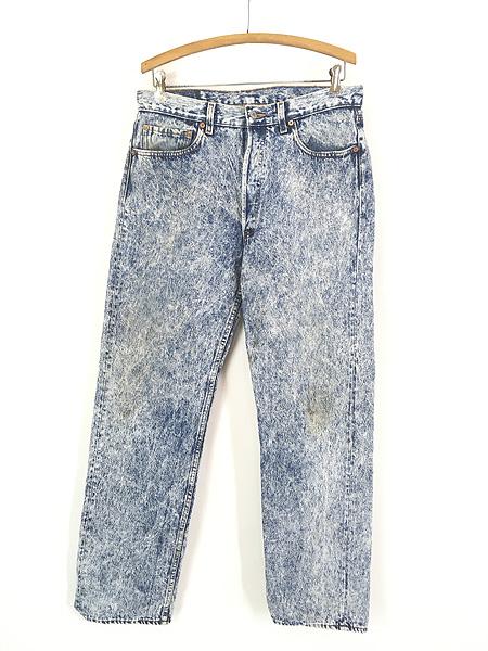 古着 80s USA製 Levi's 501-0109 ブルー ケミカルウォッシュ デニム パンツ ジーンズ ストレート W33 L31
