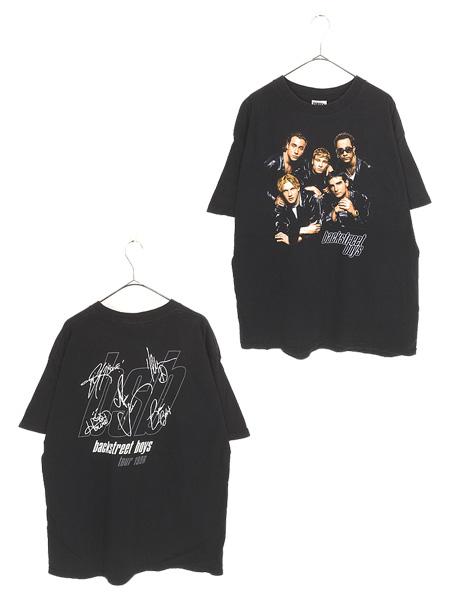 古着 90s Backstreet Boys 「Tour 1998」 フォト & サイン アイドル ポップ ミュージック Tシャツ XL ミント!!