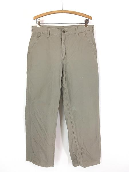 古着 10s Carhartt DES グレー ベージュ ダック ペインター ワーク パンツ W33 L29 古着