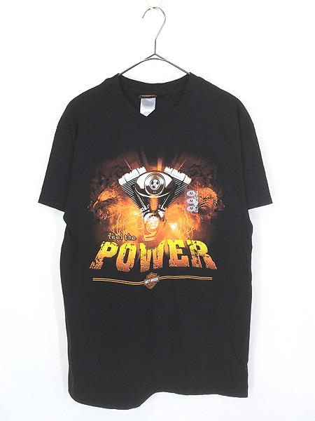 「Deadstock」 古着 00s USA製 HARLEY DAVIDSON イーグル V2 エンジン Tシャツ M 古着