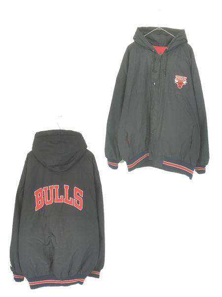 古着 90s STARTER NBA Chicago BULLS ブルズ パデット ナイロン ジャケット パーカー XL