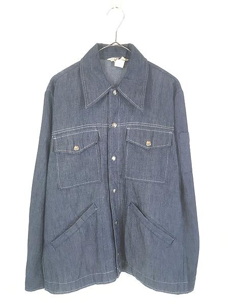 古着 70s USA製 CHAMPION ライトオンス デニム ワーク シャツ ジャケット M