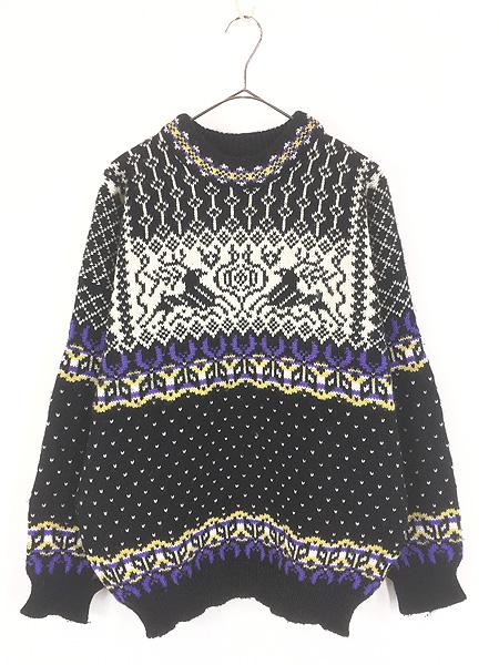 古着 80s ノルウェー製 Dale of Norway ノルディック ウール ニット セーター L