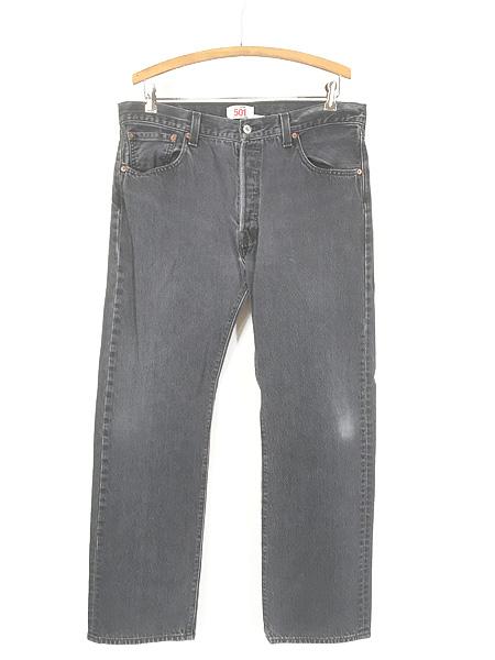古着 00s Levi's 501-0660 インシーム シングル サルファ ブラック デニム パンツ ジーンズ ストレート W34 L30
