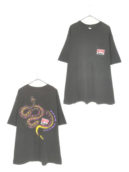 古着 90s USA製 Marlboro 「Snake Pass」 スネーク ヘビ 両面 ポケット付 Tシャツ ポケT XL位