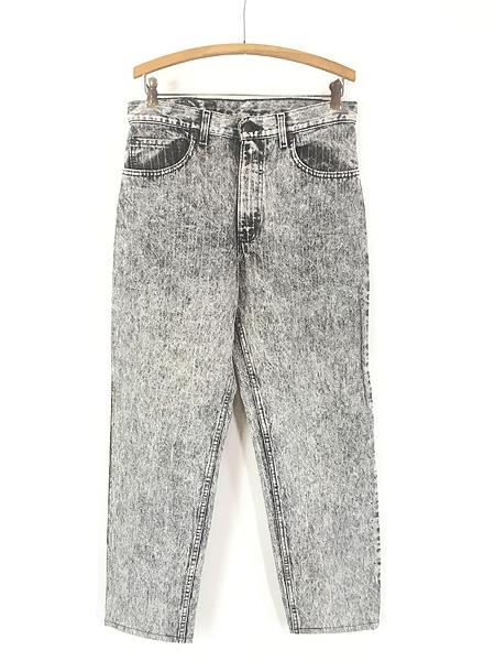 古着 80s USA製 Levi's 550-0357 先染め ブラック ケミカル ストライプ デニム パンツ ジーンズ W31 L29