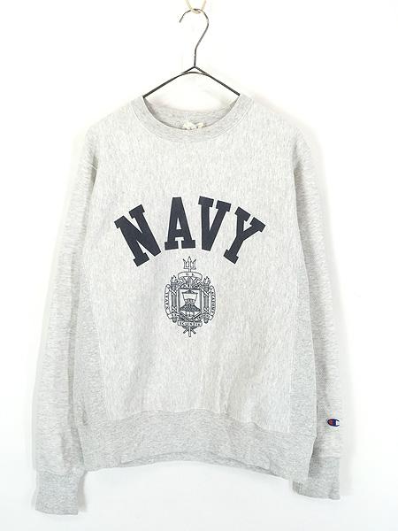 古着 Champion Reverse Weave 「NAVY」 2tone 霜降り ミリタリー リバース スウェット トレーナー S