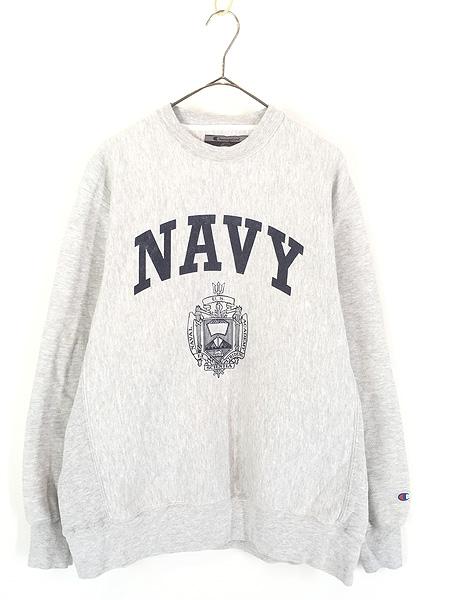 古着 00s Champion Reverse Weave 「NAVY」 2tone 霜降り ミリタリー リバース スウェット トレーナー M