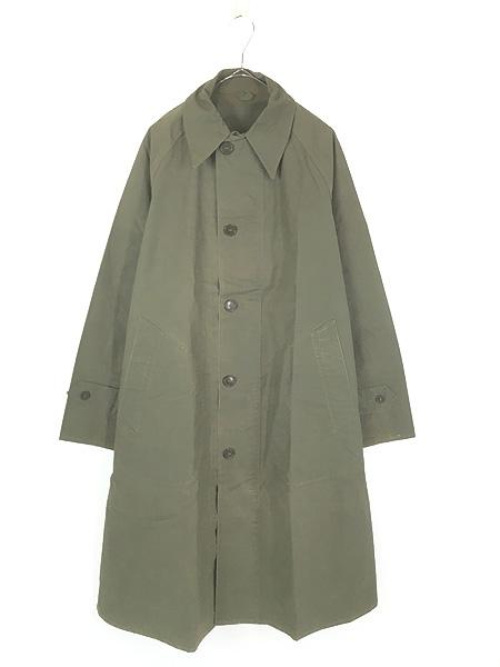 古着 40s 米軍 WW2 「Synthetic Resin Coated O.D. Dismounted」 ミリタリー ゴム引き ラバー コーティング レイン コート S