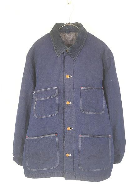 古着 60-70s Wrangler ボーダー ブランケット ライナー 濃紺 デニム ワーク カバーオール ジャケット 42位