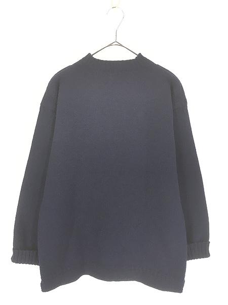 古着 70s 英国製 Le Tricoteur 人気 ガンジー フィッシャーマン ヘビー ウール ニット セーター XL位