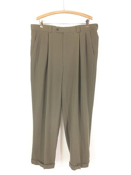 古着 90s USA製 Monsieur by GIVENCHY とろみ ウール ギャバジン スラックス ワイド パンツ 36R