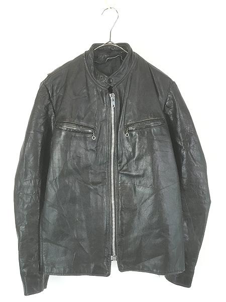 古着 70s R.Sherman Type J-100 本革 カウハイド レザー シングル ライダース ジャケット 38