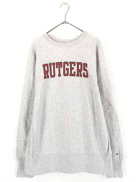 古着 80s USA製 Champion Reverse Weave 「RUTGERS」 染み込み カレッジ リバース スウェット XL