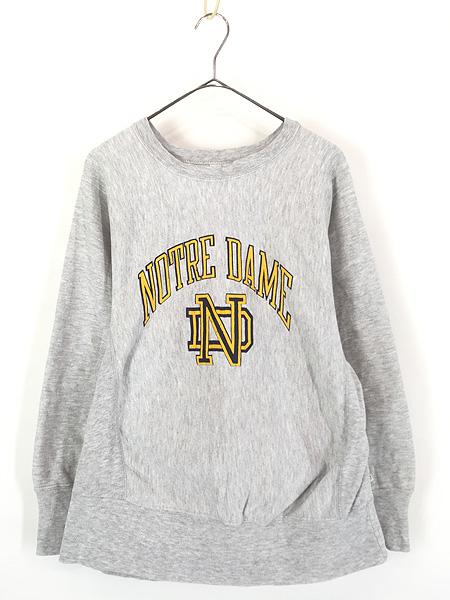 古着 80s USA製 Champion Reverse Weave 「NOTRE DAME」 2段 カレッジ リバース スウェット M