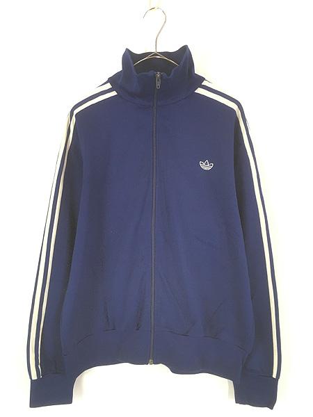 古着 80s adidas 3ライン ハイネック ジャージ トップ トラック スーツ L