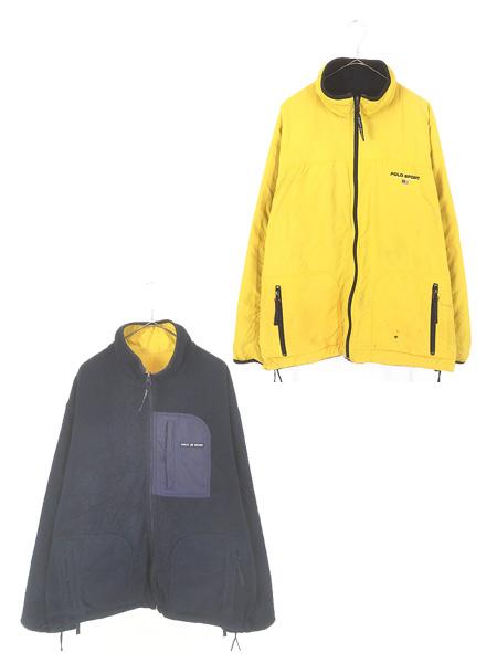 古着 POLO SPORT Ralph Lauren フリース × ナイロン リバーシブル ジャケット L