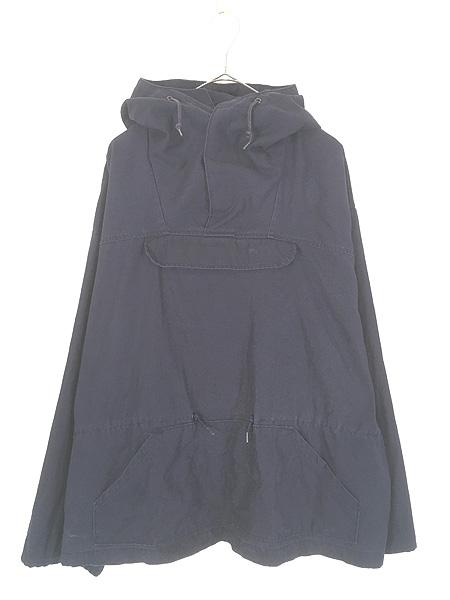 古着 90s USA製 米軍 Kilimanjaro ネイビー コットン キャンバス プルオーバー スモック パーカー フーデッド ジャケット XL-R