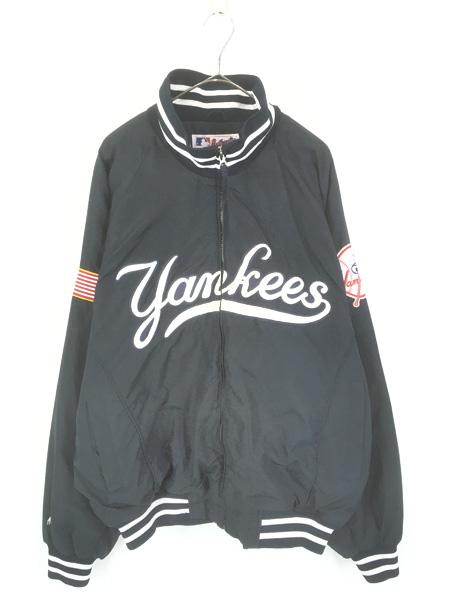 古着 MLB New York Yankees ヤンキース フリース ライナー ハイネック ハニカム ナイロン シェル ジャケット XL