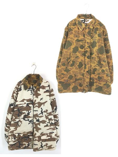 古着 80s USA製 Johnson Garment ダック ハンター × プレデター カモ 迷彩 パデッド リバーシブル ハンティング ジャケット L