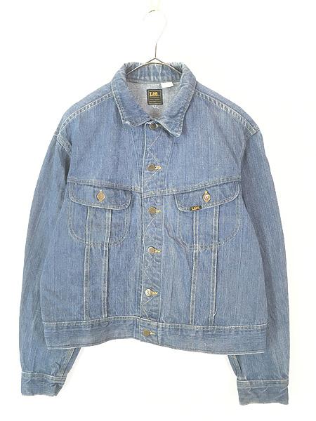 古着 70s USA製 Lee 220 2ポケ イエローステッチ ブルー デニム トラッカー ジャケット Gジャン 42位