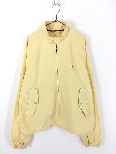 古着 90s Polo Ralph Lauren G-9 タイプ ワンポイント コットン ツイル ハリントン ジャケット ブルゾン イエロー L