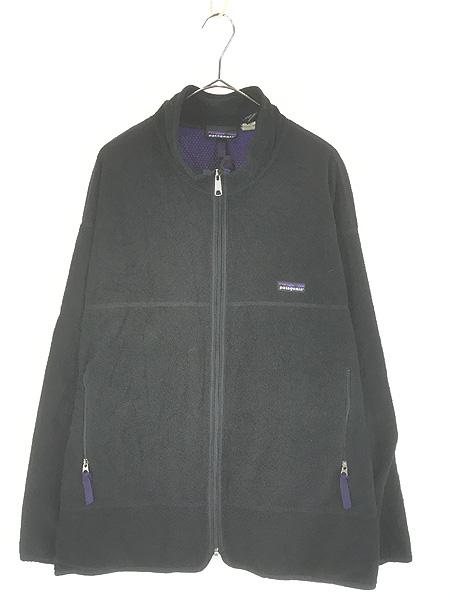 古着 90s USA製 Patagonia 「雪なし」 PEF ライトX カーディガン フリース ジャケット ブラック XL
